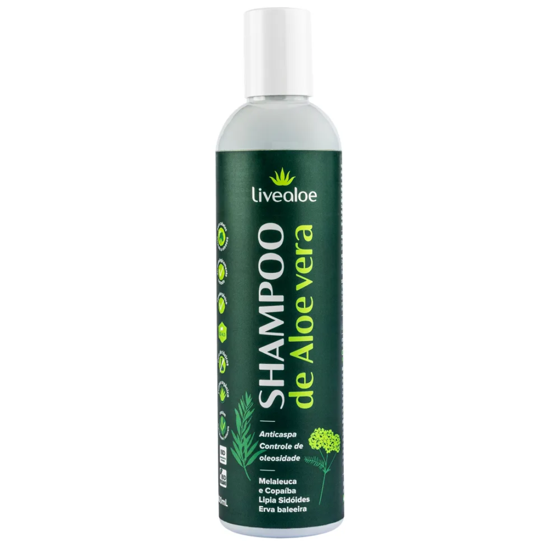 Shampoo de Aloe Vera (Anticaspa e Controle de Oleosidade) - Livealoe ...